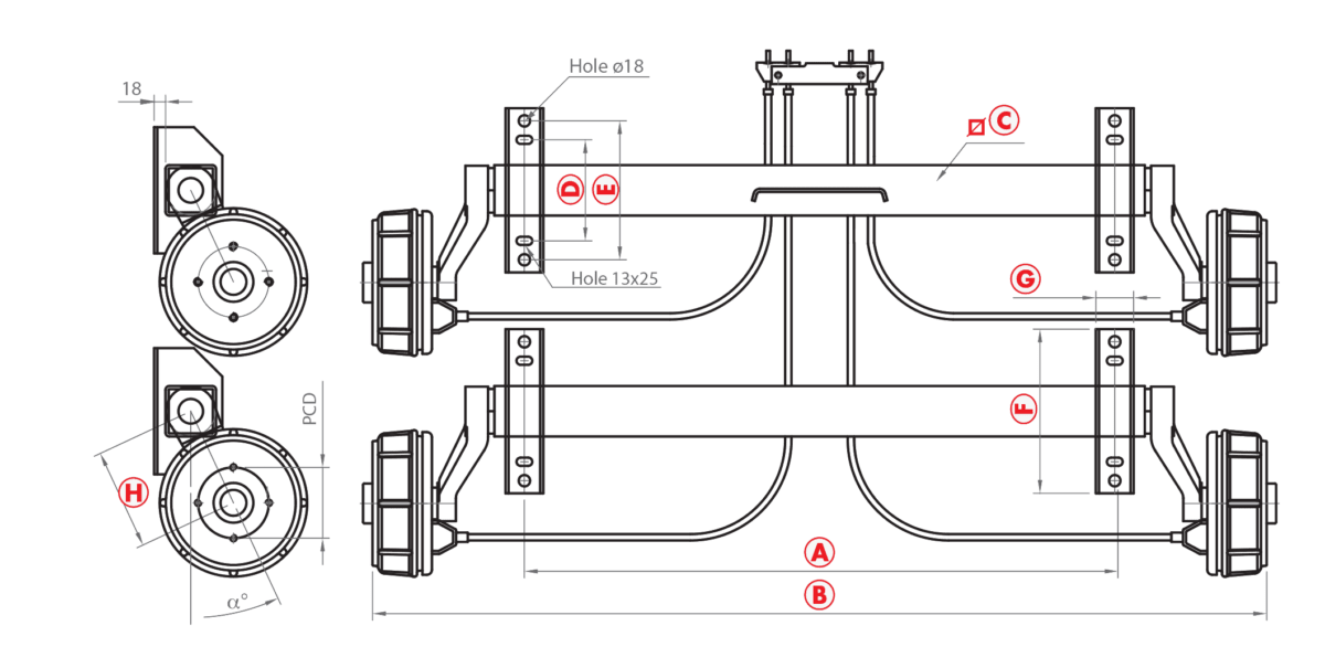 BRAKED TANDEM AXLES - OMC Axles & Trailers
